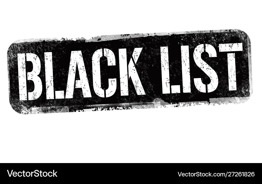 Black list sign or stamp Royalty Free Vector Image