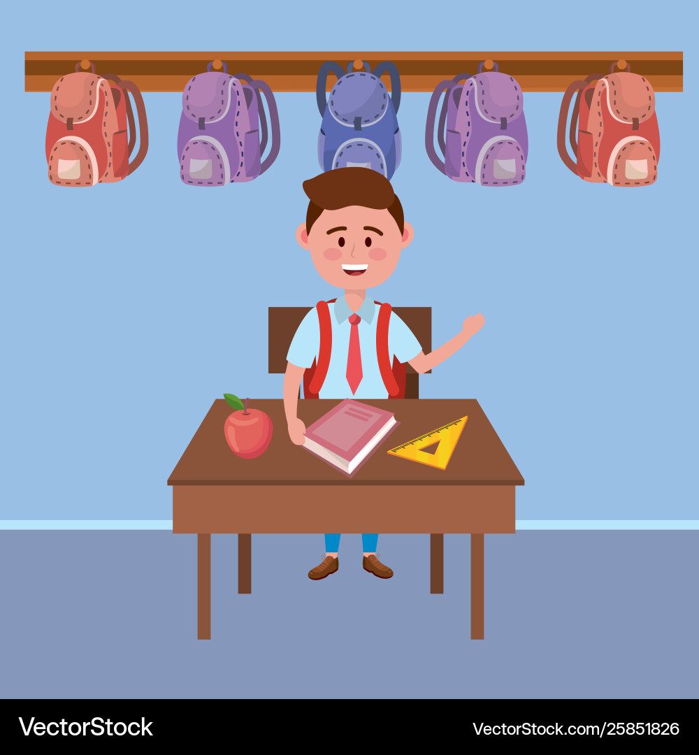 Boy kid school design Royalty Free Vector Image