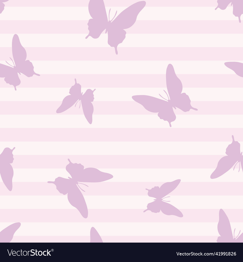 Butterfly stripe seamless repeat pattern Vector Image