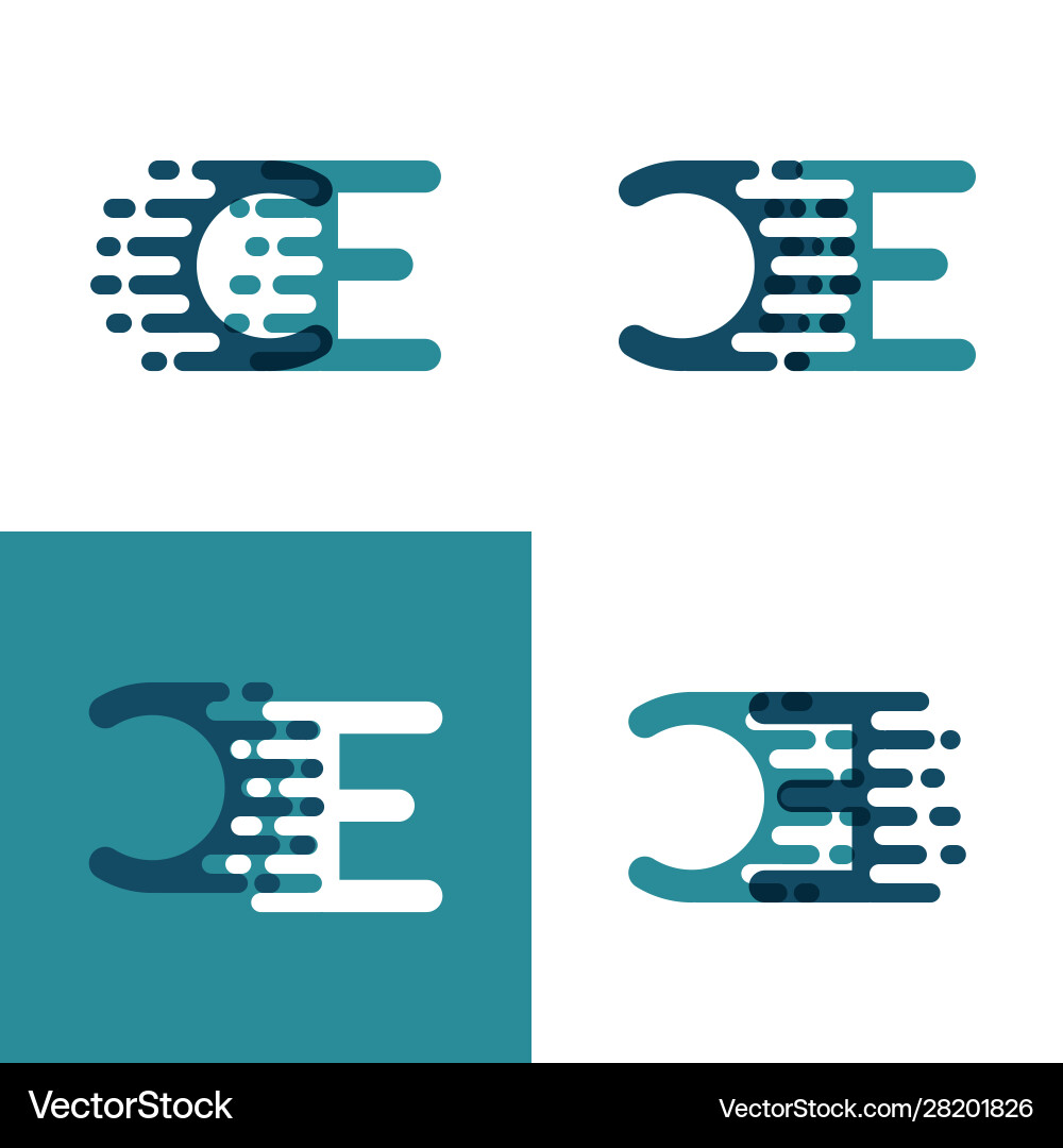 Ce letters logo with accent speed in light green Vector Image