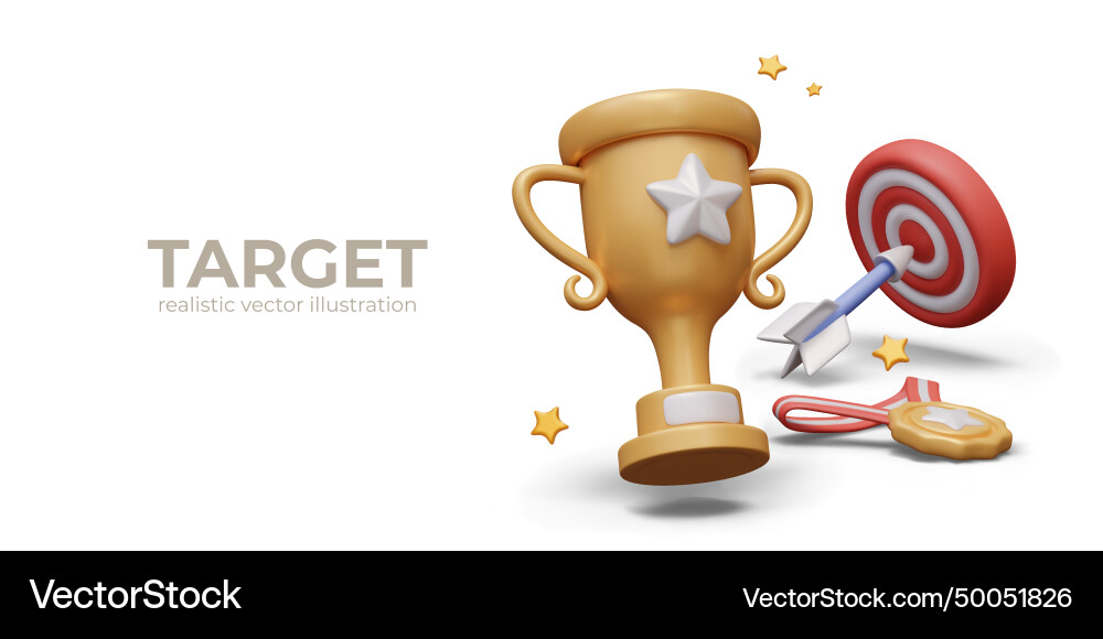 Concept of hitting target victory 3d Royalty Free Vector