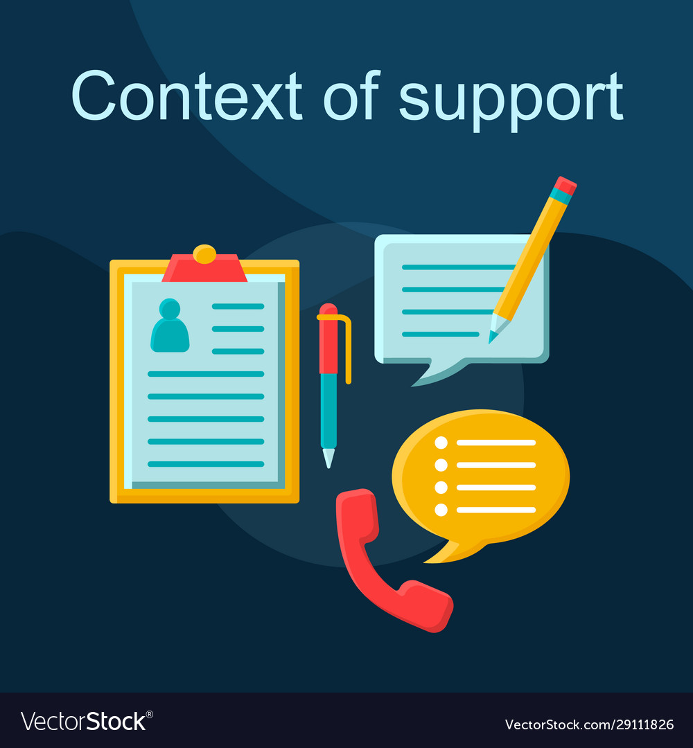 Context support flat concept icon Royalty Free Vector Image