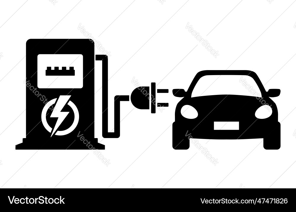 Electric vehicle charging station Royalty Free Vector Image