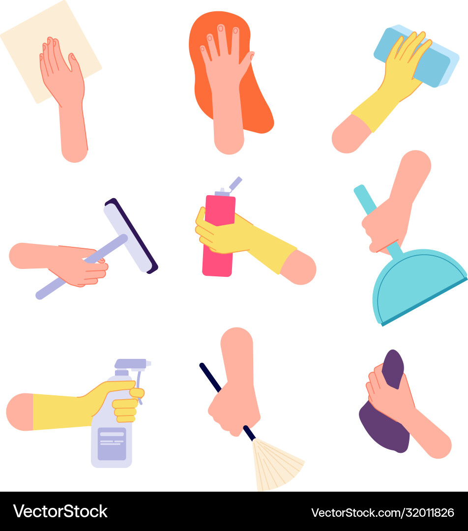 Hand cleaning hands watering holding spray Vector Image