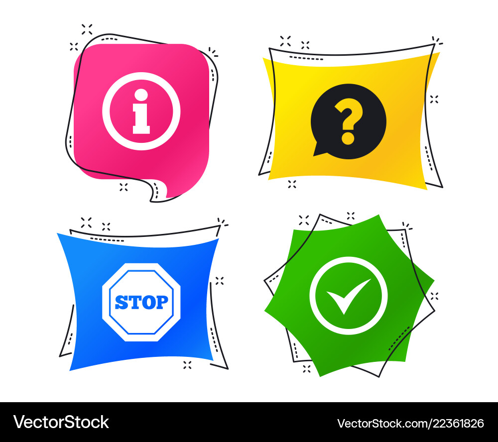 Information icons stop prohibition symbol Vector Image