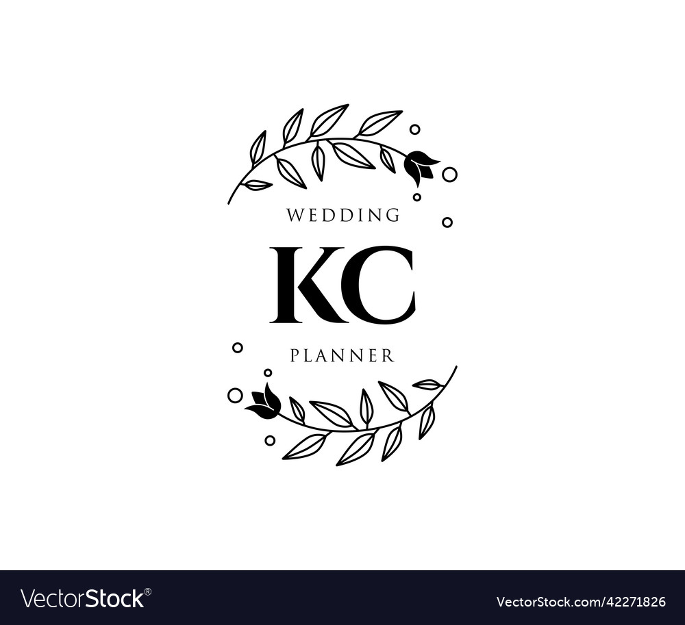 Kc initials letter wedding monogram logos Vector Image Kc initials letter wedding monogram logos Vector Image