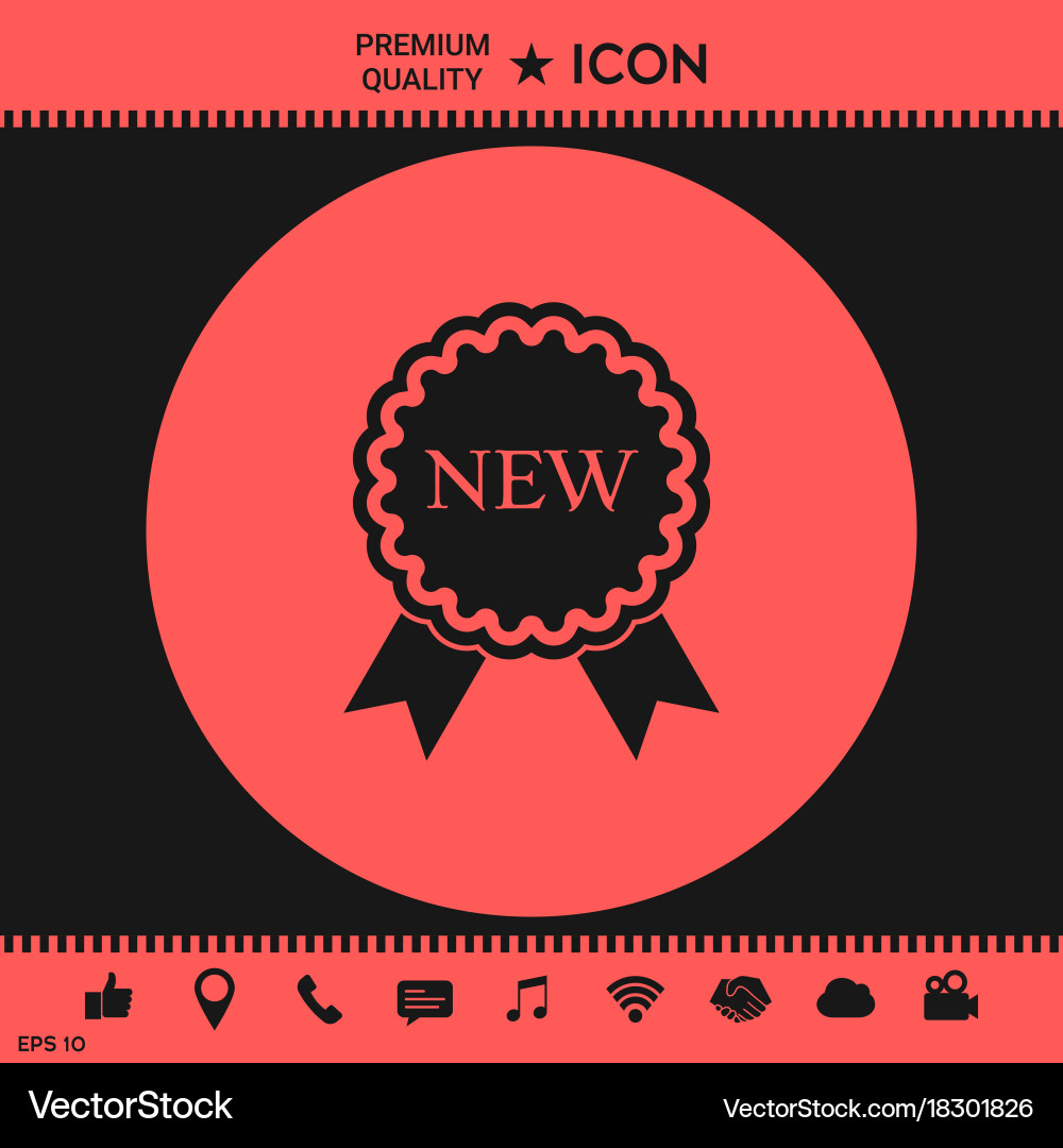 New offer icon with ribbons Royalty Free Vector Image