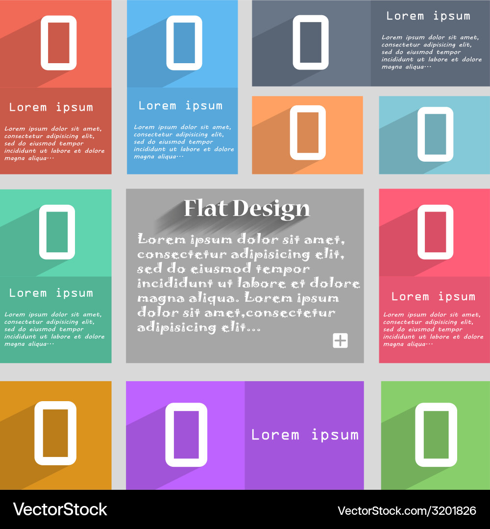 Number zero icon sign set of coloured buttons Vector Image