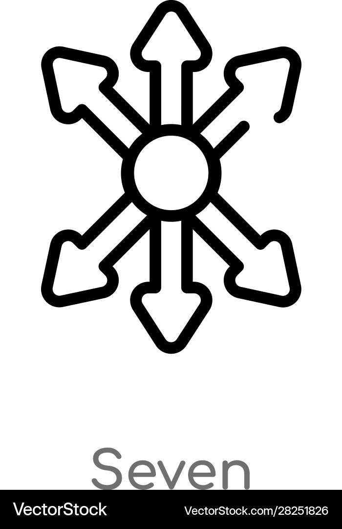 Outline seven icon isolated black simple line Vector Image