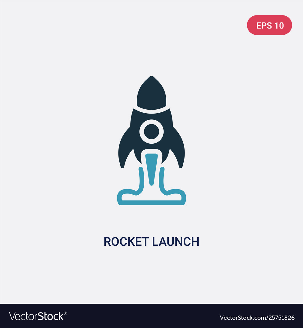 Two color rocket launch icon from user interface Vector Image