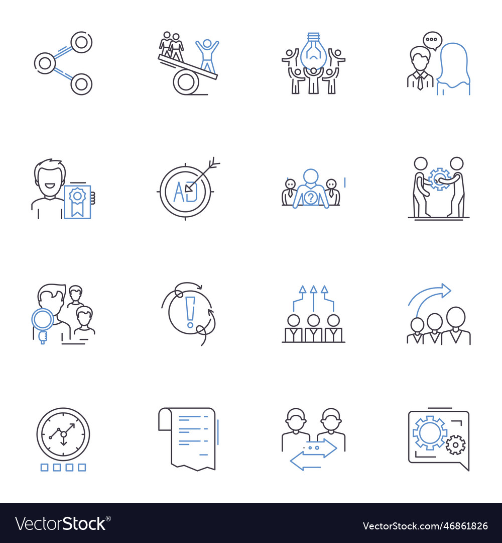 Workforce management line icons collection Vector Image Workforce management line icons collection Vector Image