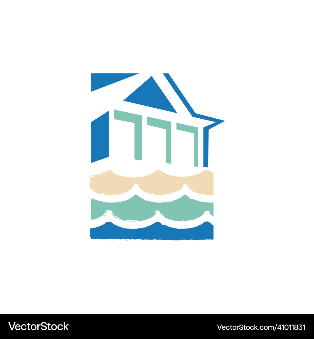 Abstract colorful home logo design template Vector Image