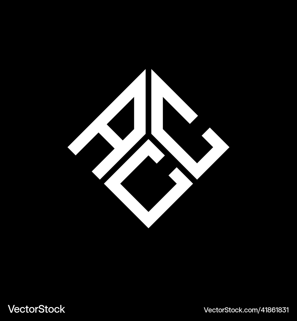 Acc letter logo design on black background Vector Image