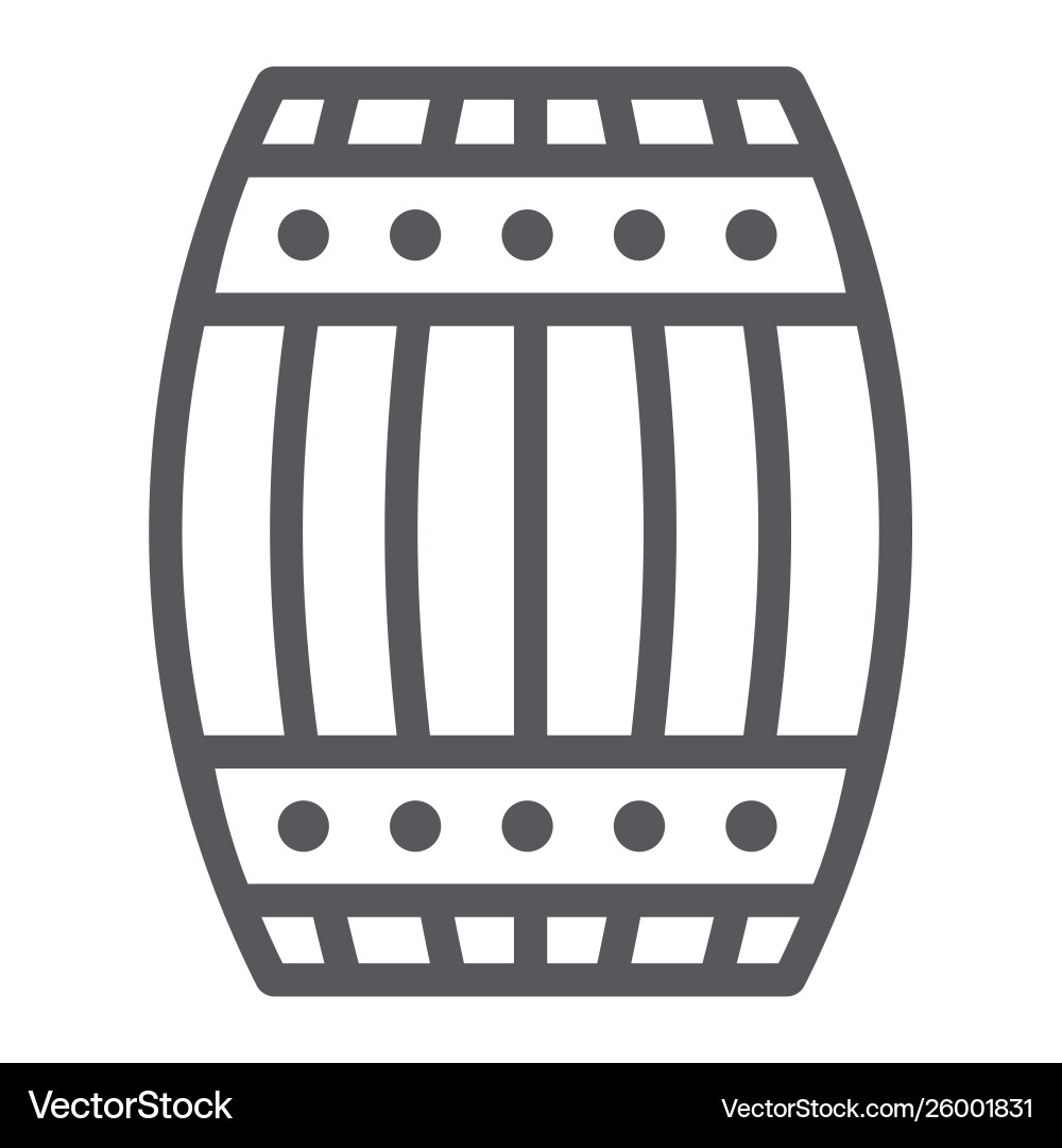Barrel line icon container and storage wooden Vector Image