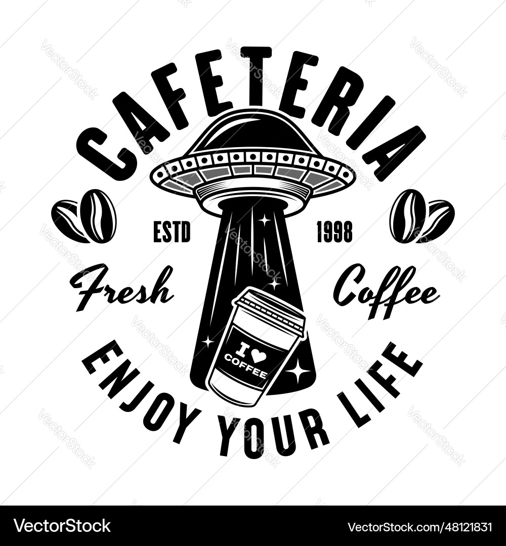 Cafeteria emblem logo badge or label Royalty Free Vector