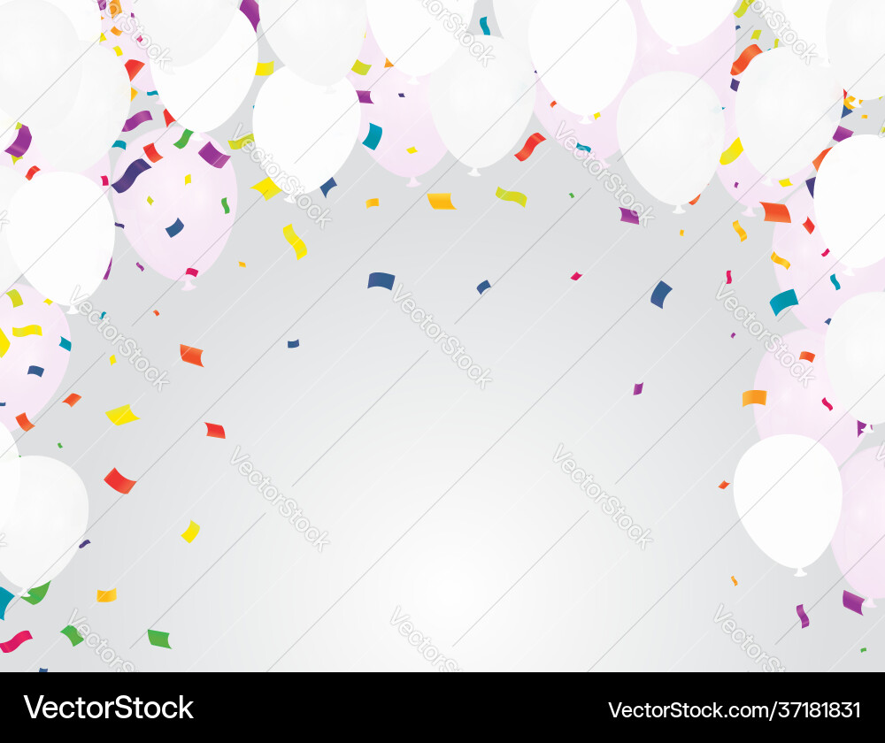 Celebration party banner with silver color Vector Image