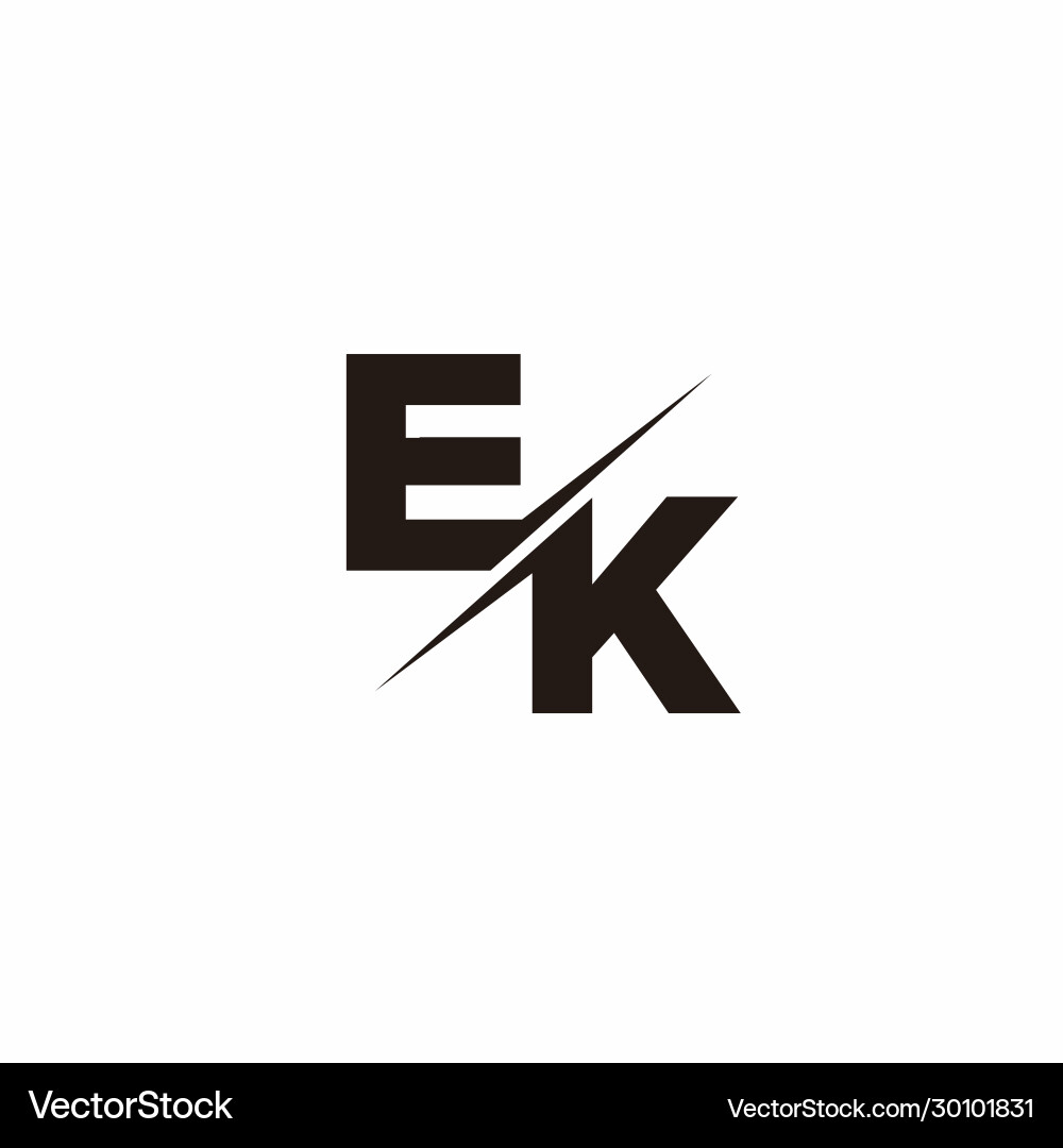 Ek logo letter monogram slash with modern logo Vector Image