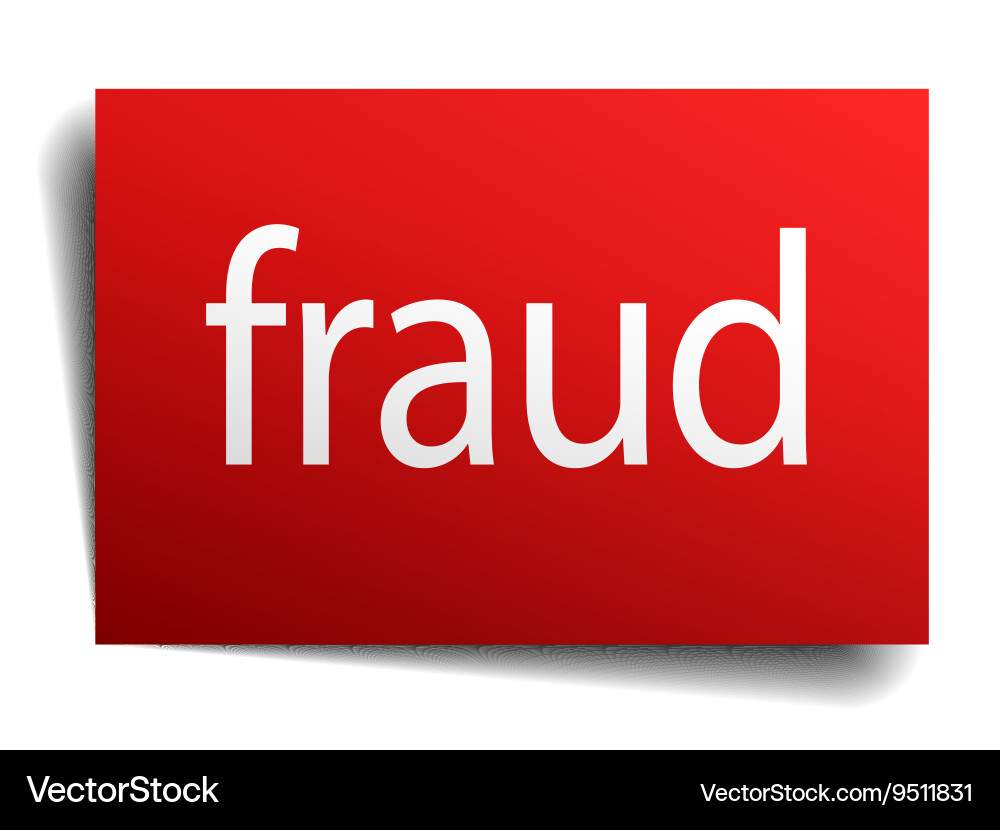 Fraud red paper sign on white background Vector Image