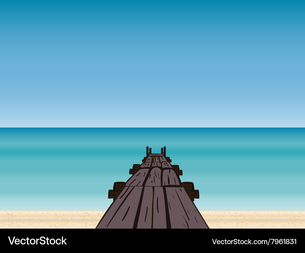 Navy pier sea sky horizon Royalty Free Vector Image