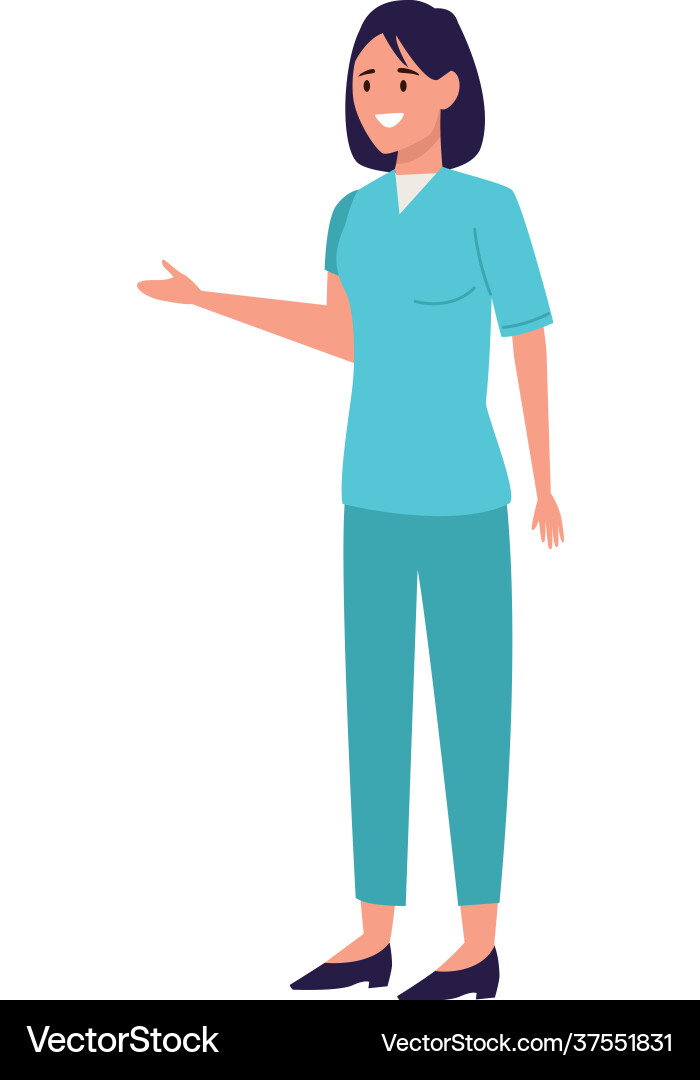Nurse standing character Royalty Free Vector Image