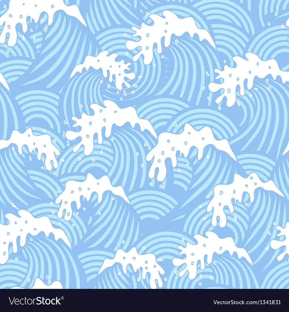 Seamless pattern with waves Royalty Free Vector Image