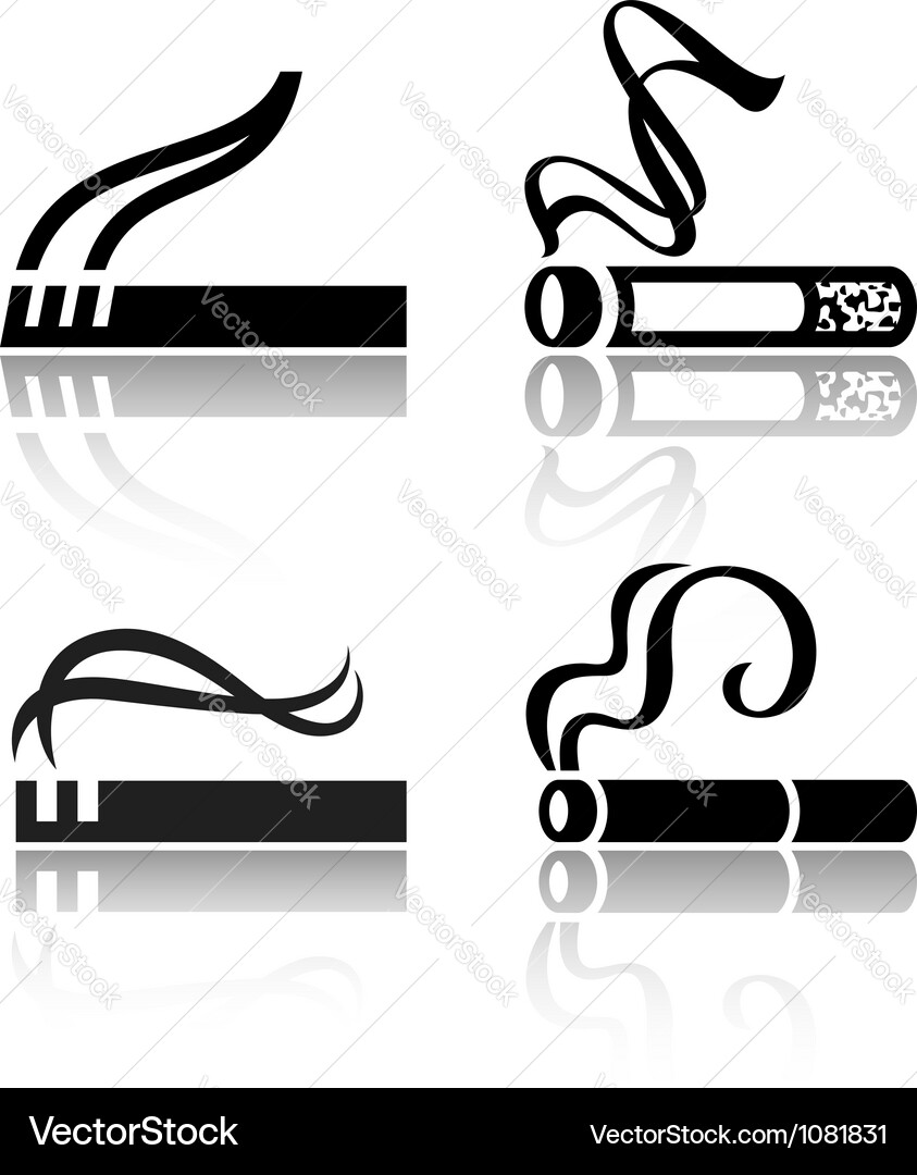 Set of signs cigarettes Royalty Free Vector Image