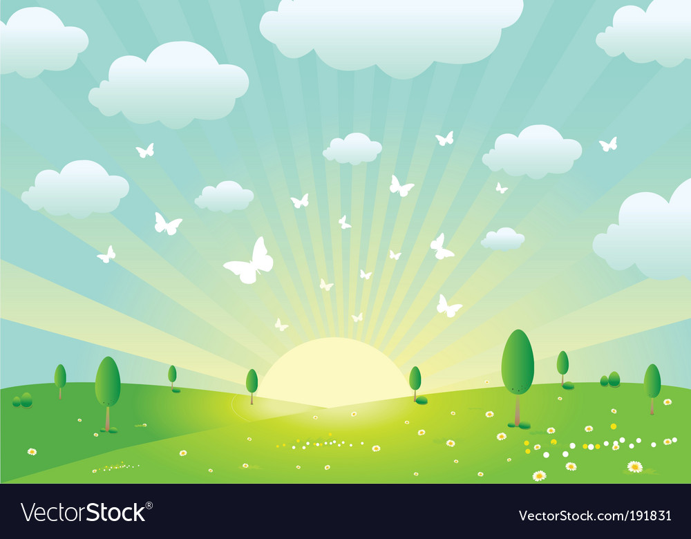 Spring landscape Royalty Free Vector Image - VectorStock