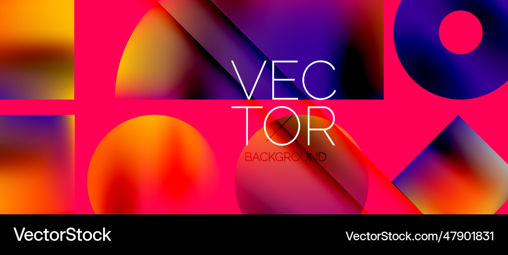Squares and circles design fluid color gradients Vector Image