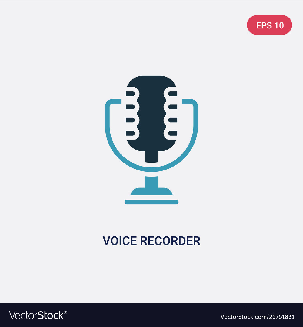 Two color voice recorder icon from user interface Vector Image