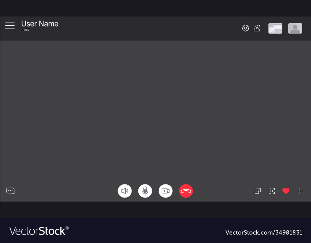 User web video call window chat interface Vector Image