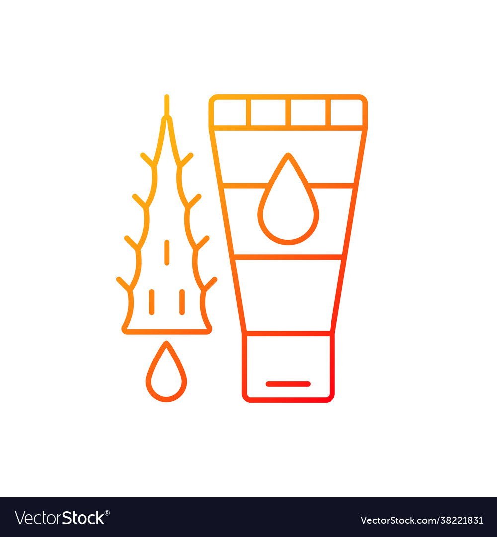 Using moisturizing lotion gradient linear icon Vector Image