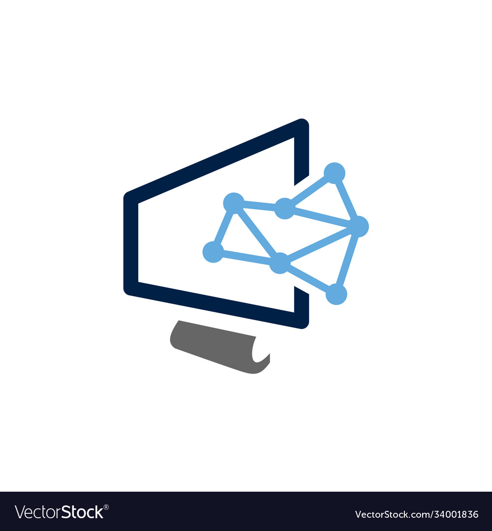 Computer tech logo Royalty Free Vector Image - VectorStock