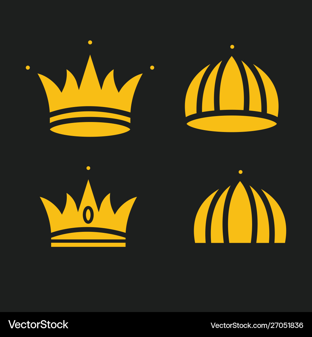 Crown royal king logo design abstract emblem Vector Image