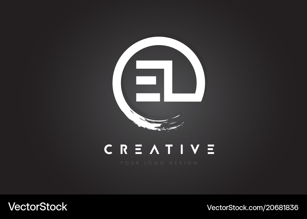 El circular letter logo with circle brush design Vector Image