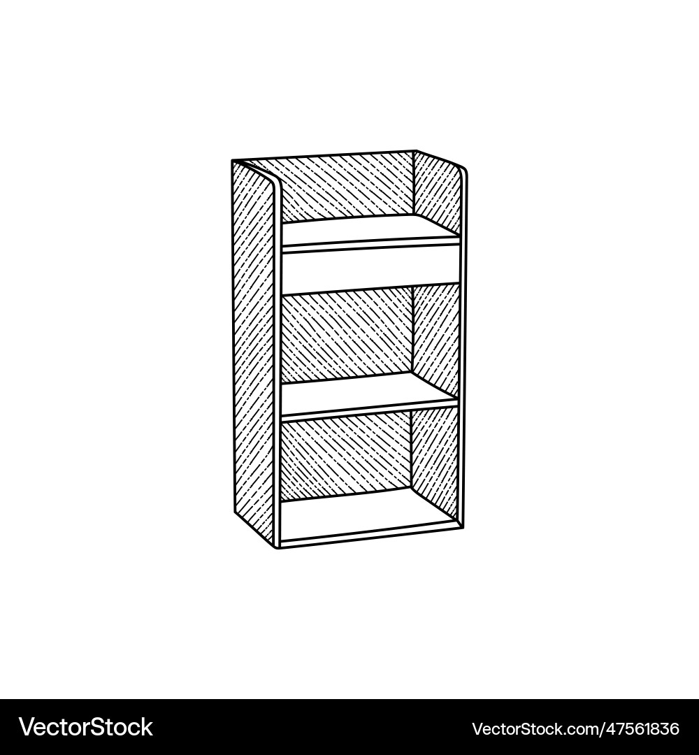 Empty shelf icon furniture line design element Vector Image