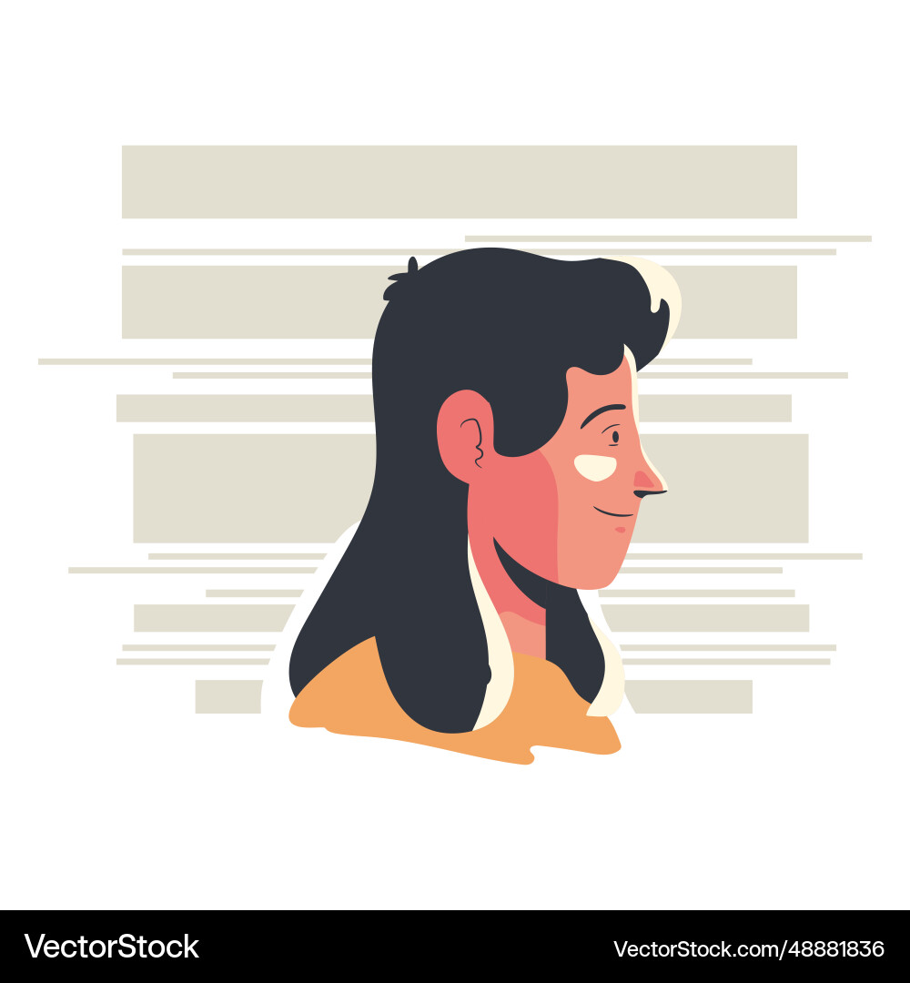 Happy woman side character Royalty Free Vector Image