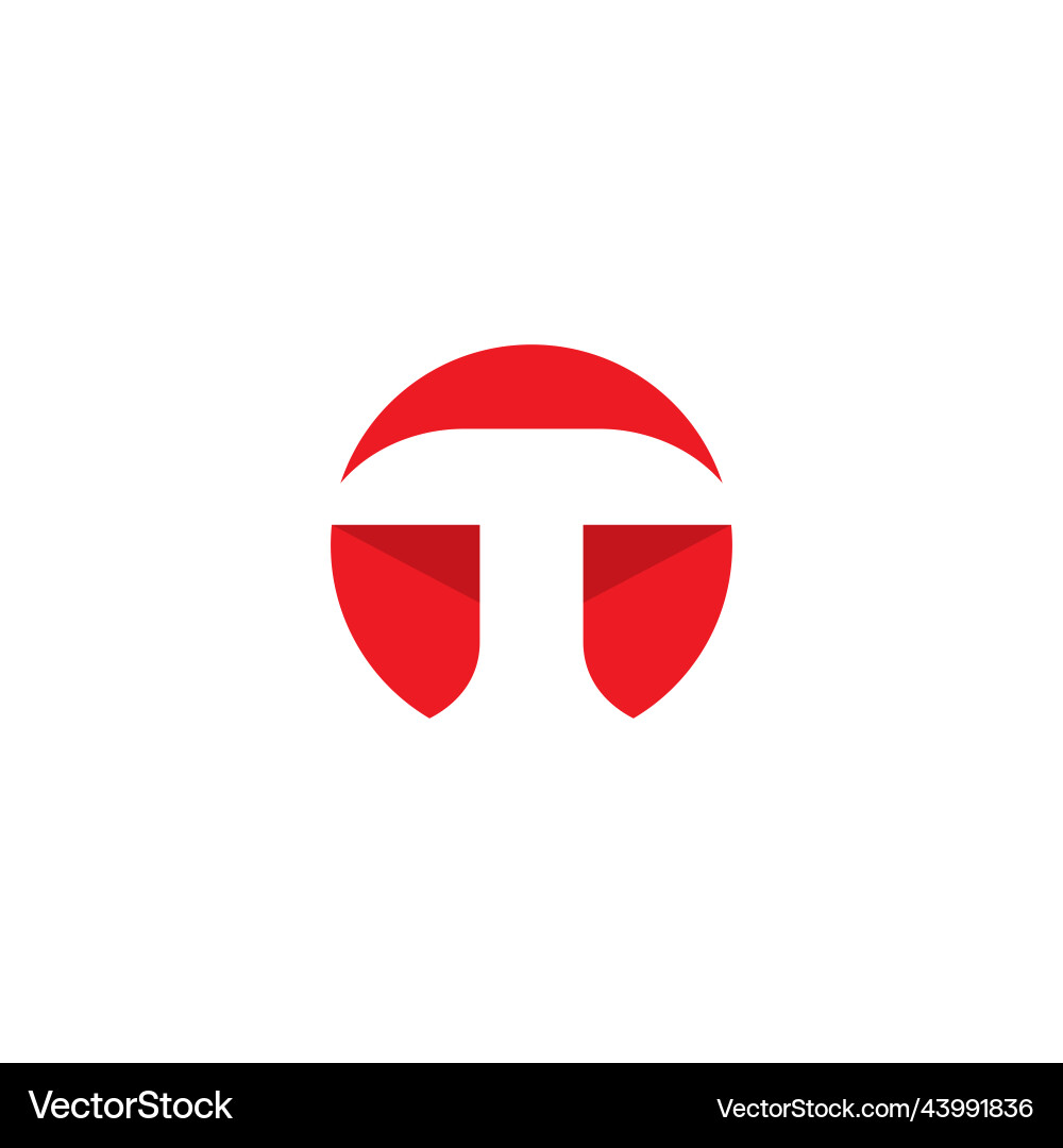 Letter t modern design with red color Royalty Free Vector