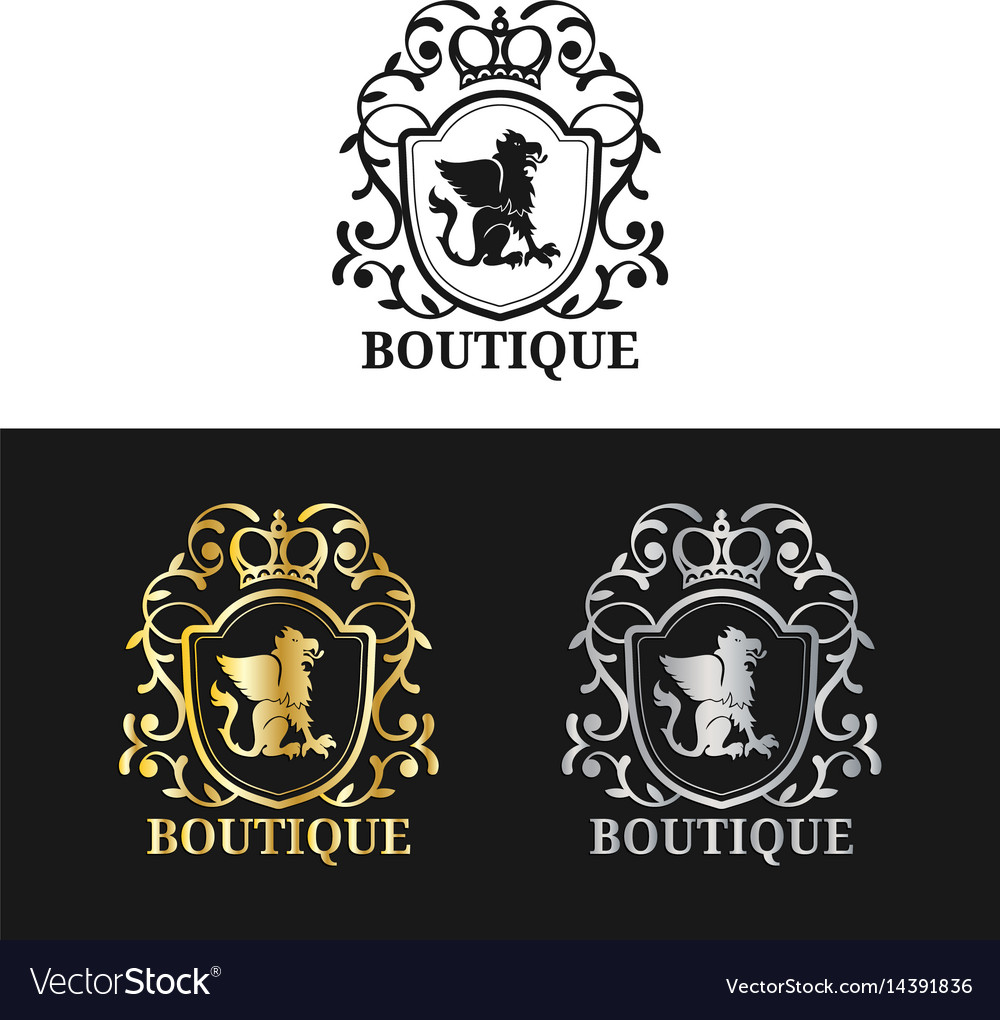 Monogram logo template luxury crown design Vector Image