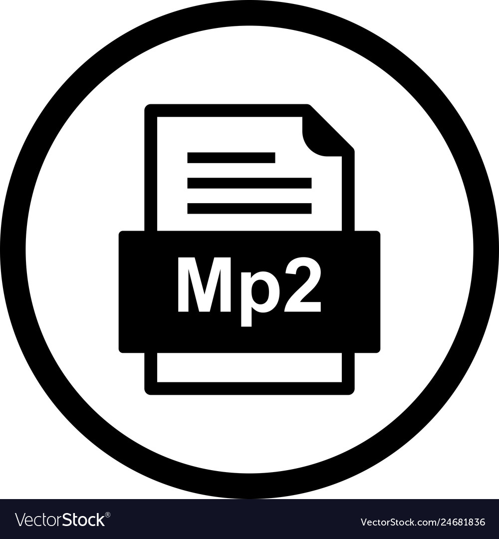 Mp2 file document icon Royalty Free Vector Image