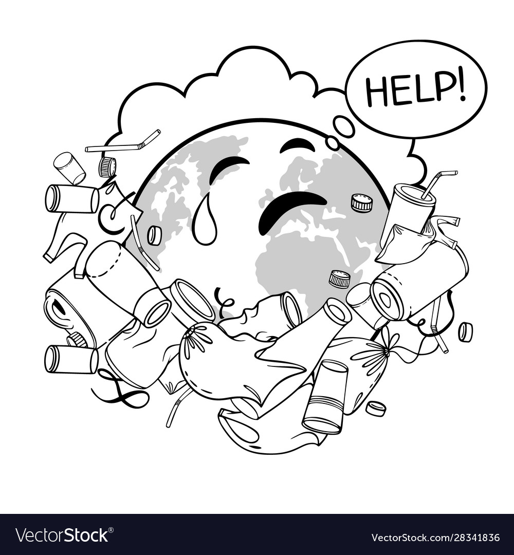 Problem pollution planet space Royalty Free Vector Image