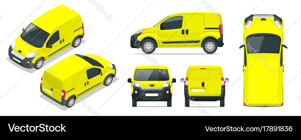 Small van car isolated car template for car Vector Image