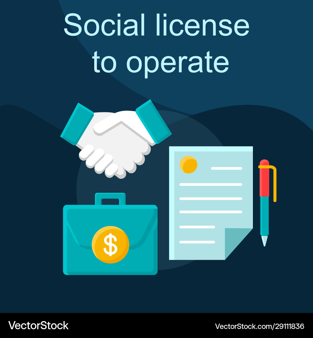 Social license to operate flat concept icon Vector Image