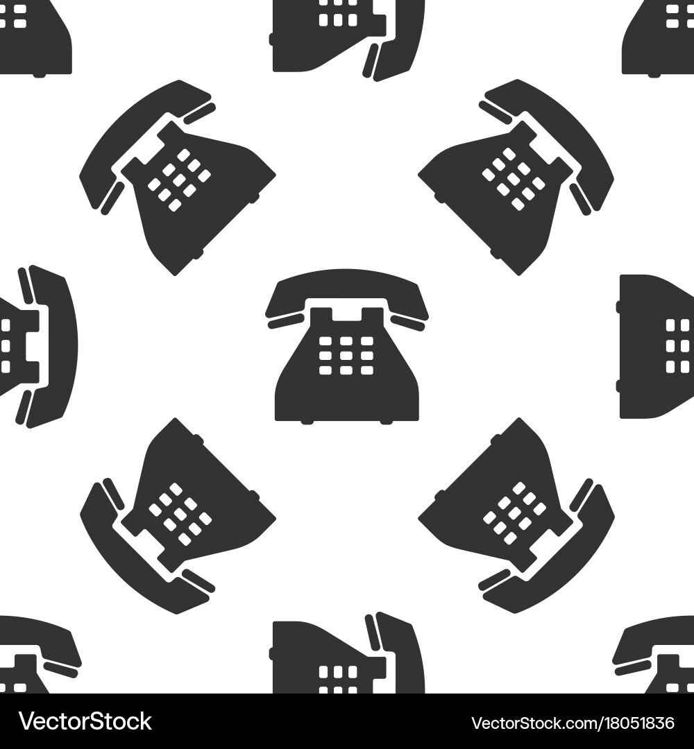 Telephone icon seamless pattern landline phone Vector Image