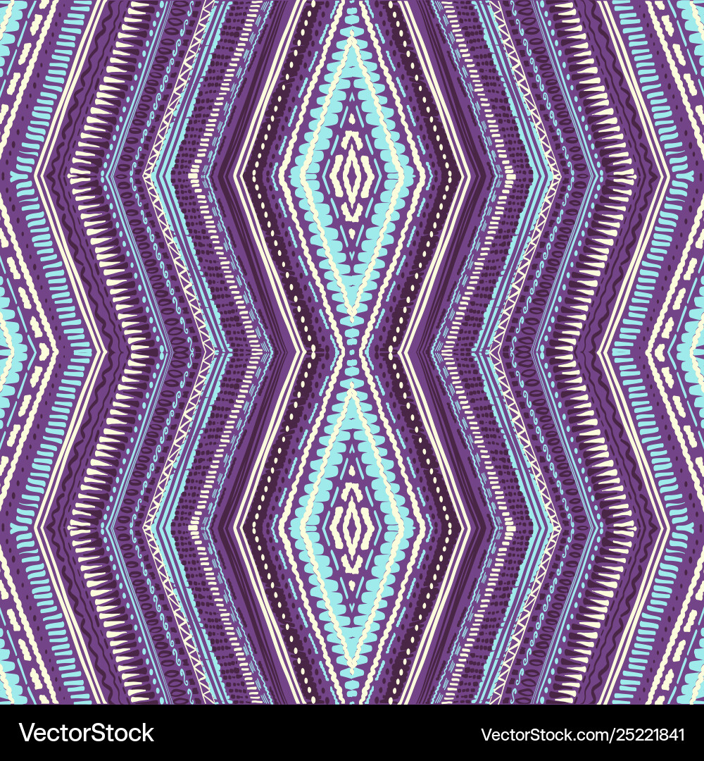 Abstract ikat and boho style handcraft fabric Vector Image