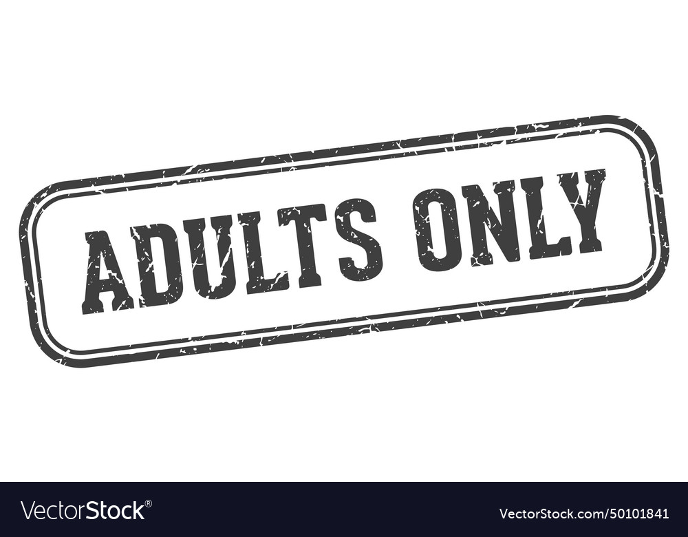 Adults only stamp rectangular Royalty Free Vector Image