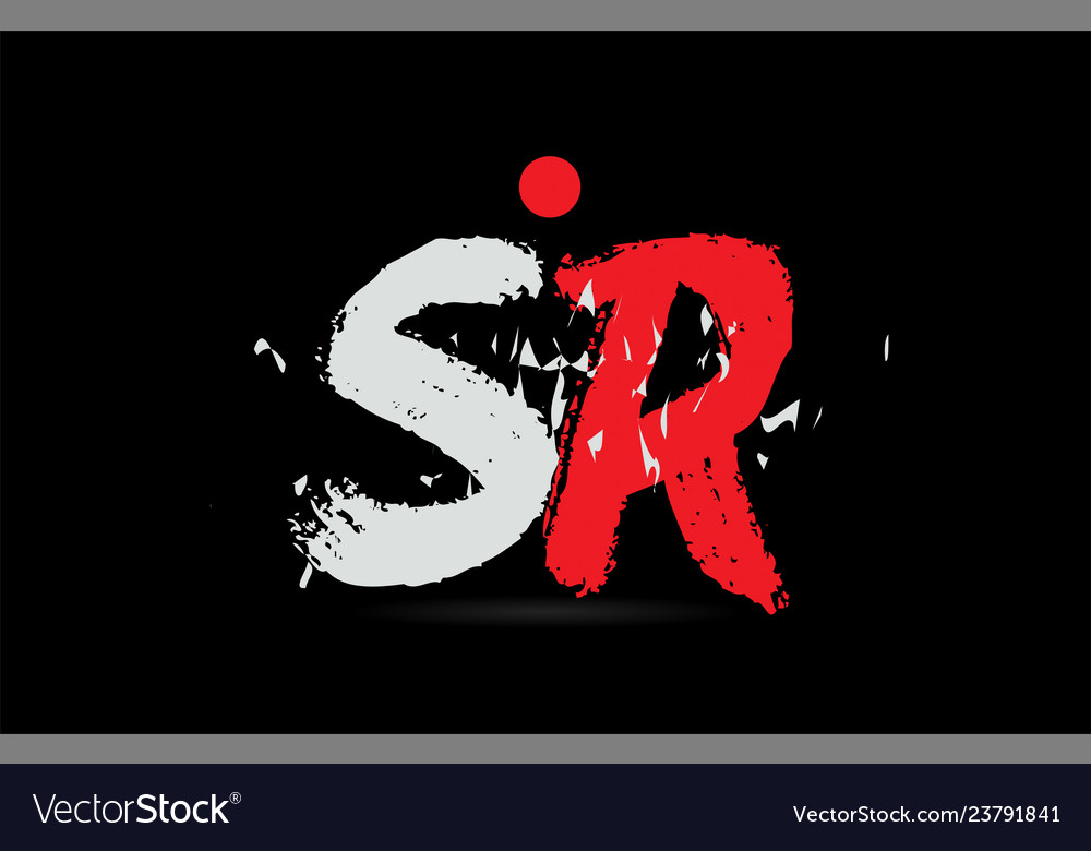 Alphabet letter combination sr s r with grunge Vector Image Alphabet letter combination sr s r with grunge Vector Image