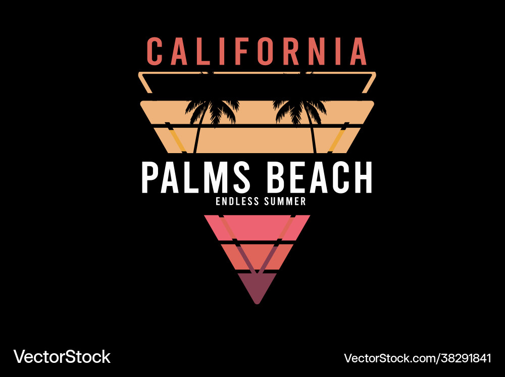 California palms beach endless summer color Vector Image