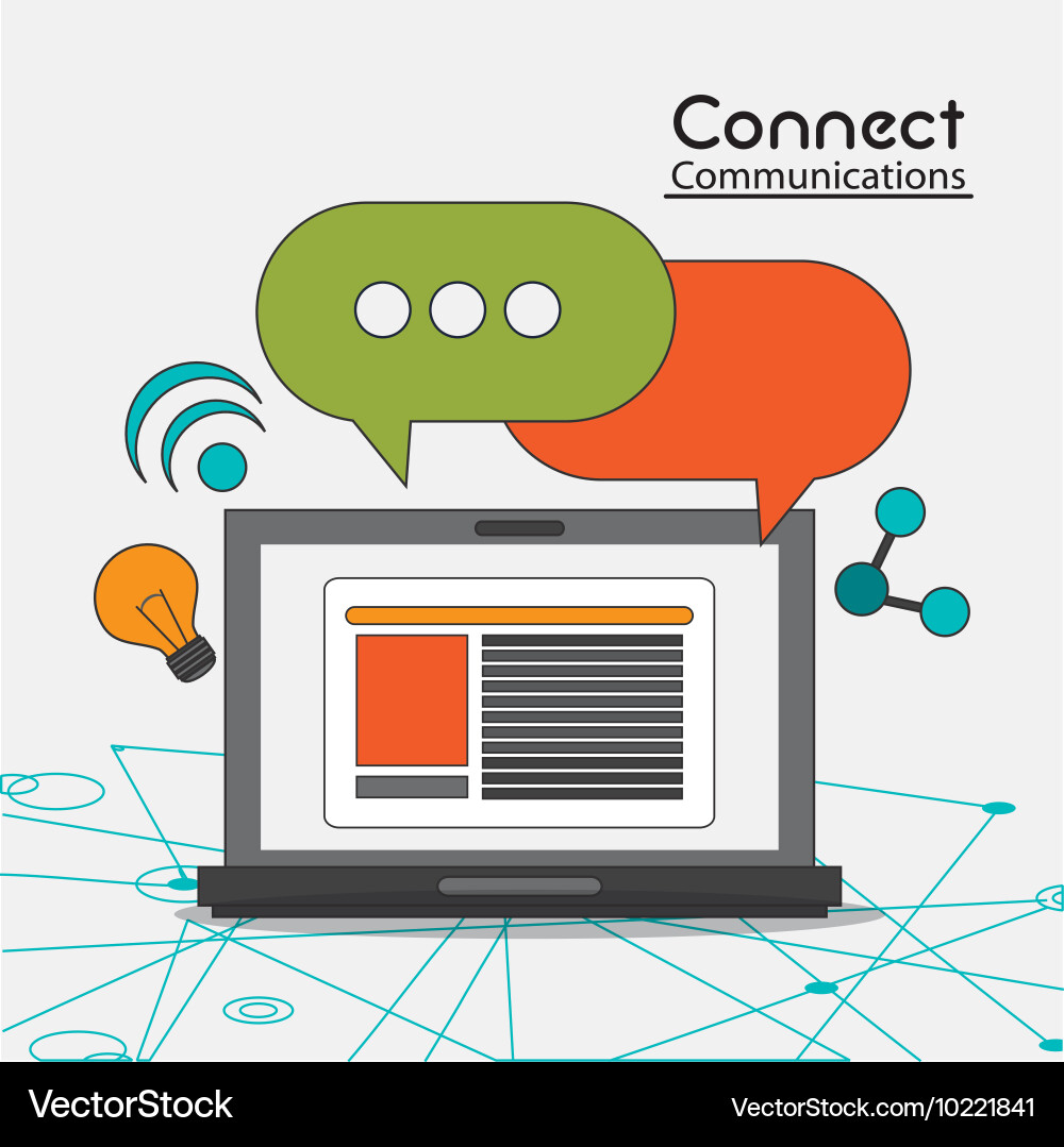 Connect communications social network icon Vector Image