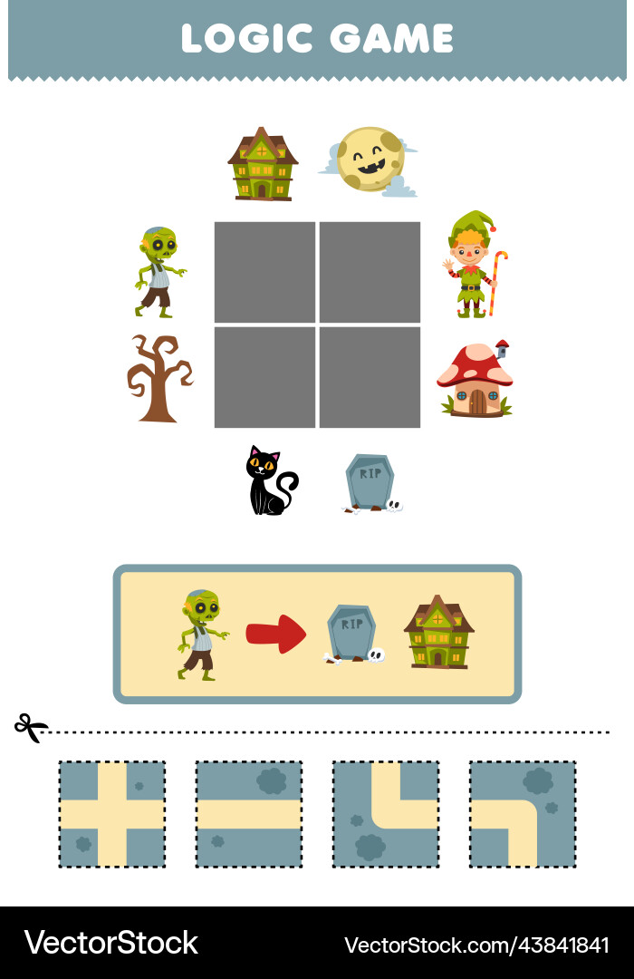 Education game for children logic puzzle build Vector Image