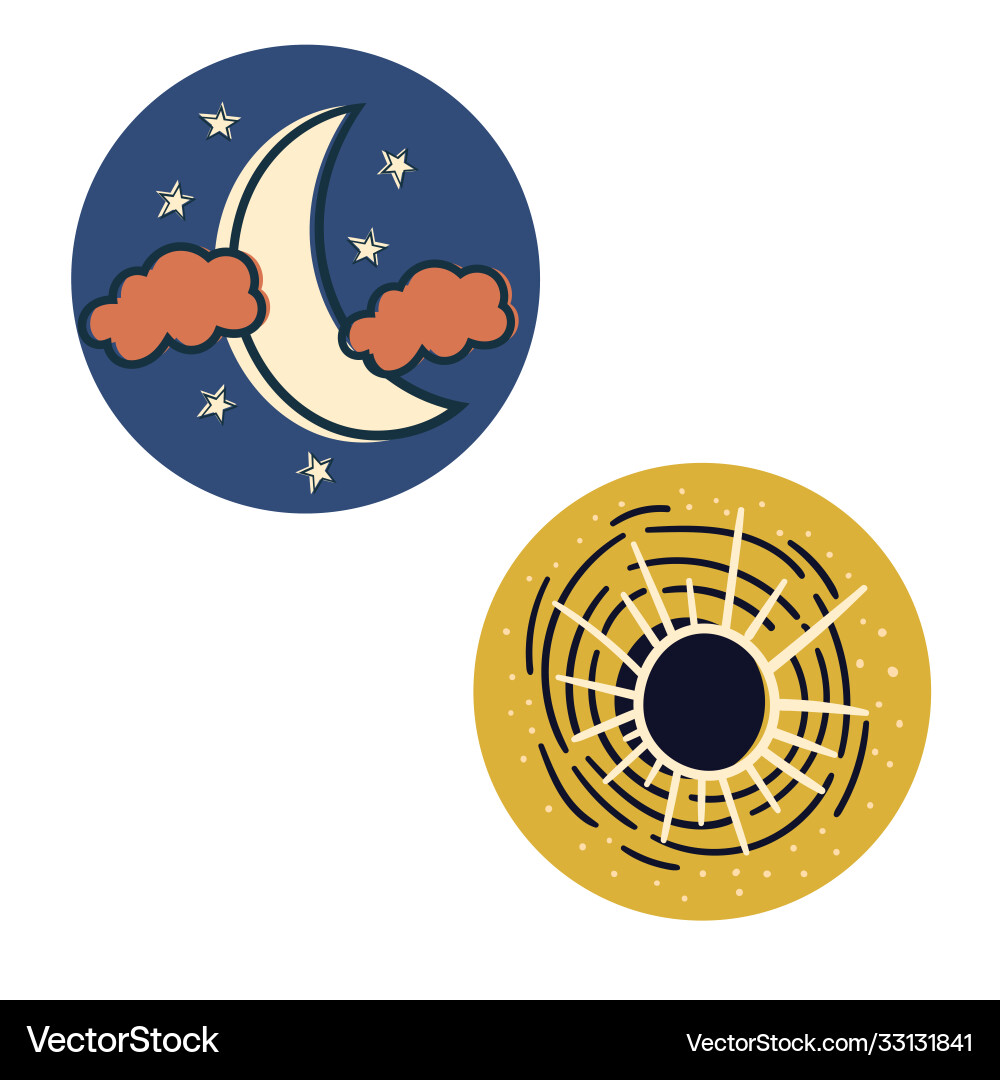 Hand drawn doodle day and night time icon sun Vector Image
